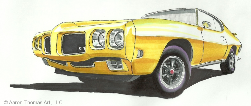 Hudson Hornet Drawing - Aaron Thomas Art Automotive Classic Car Art