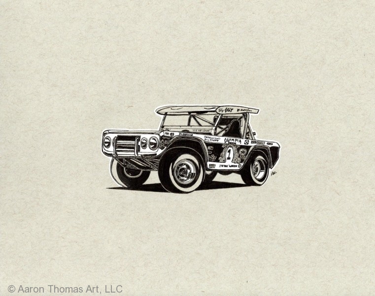1940 Ford Kustom Drawing - Aaron Thomas Art Hand Drawn Hot Rod Art