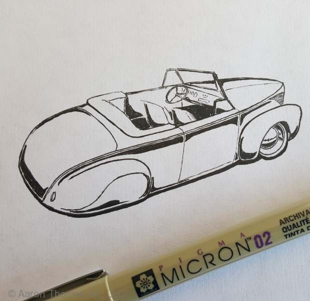 Plymouth Prowler Concept Drawing - Aaron Thomas Art Automotive artwork