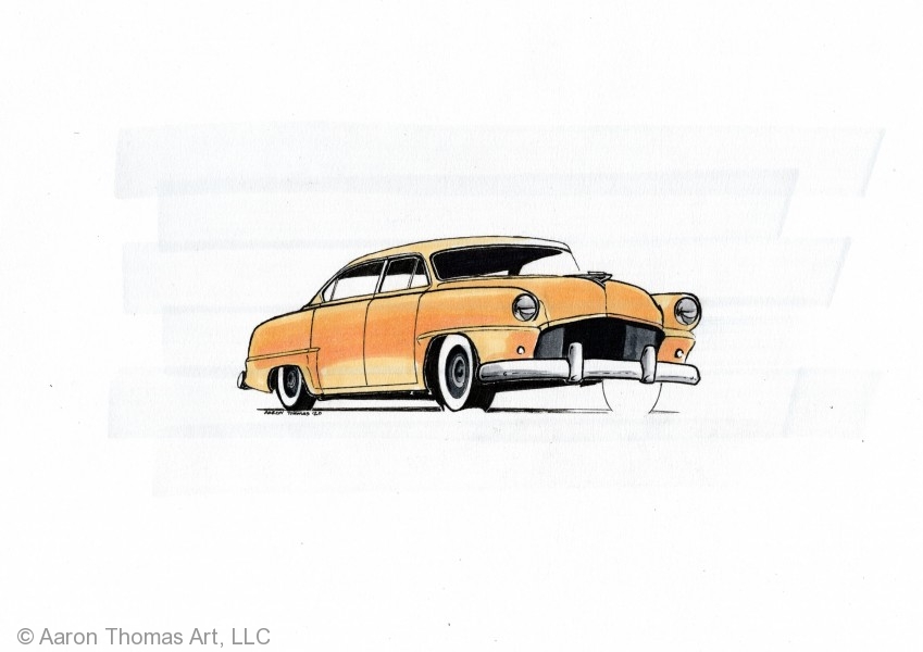 1969 Roadrunner Drawing - Aaron Thomas Art Automotive Hand Drawn Art