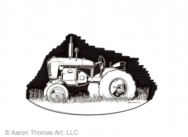 1955 Chevy Pro Street Drawing - Aaron Thomas Art Automotive Artwork