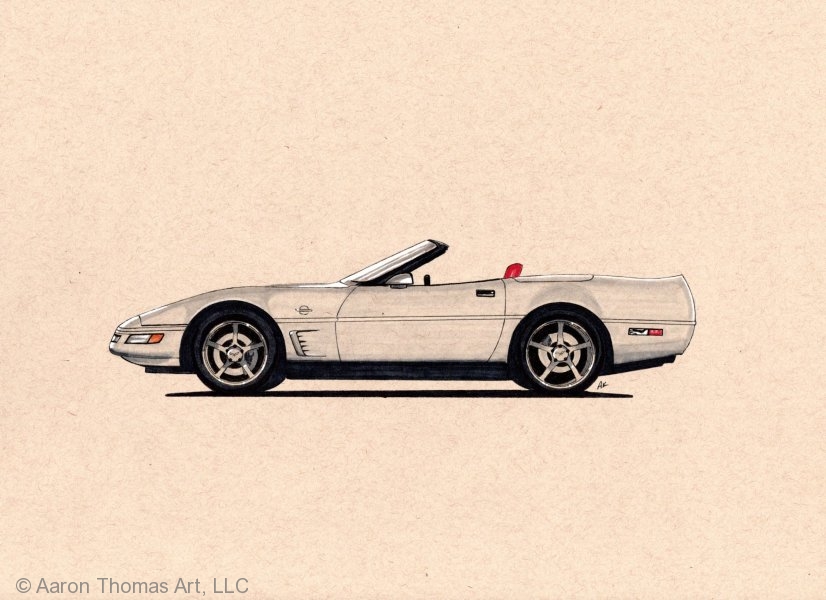 1996 Corvette Collector Edition Drawing - Aaron Thomas Art